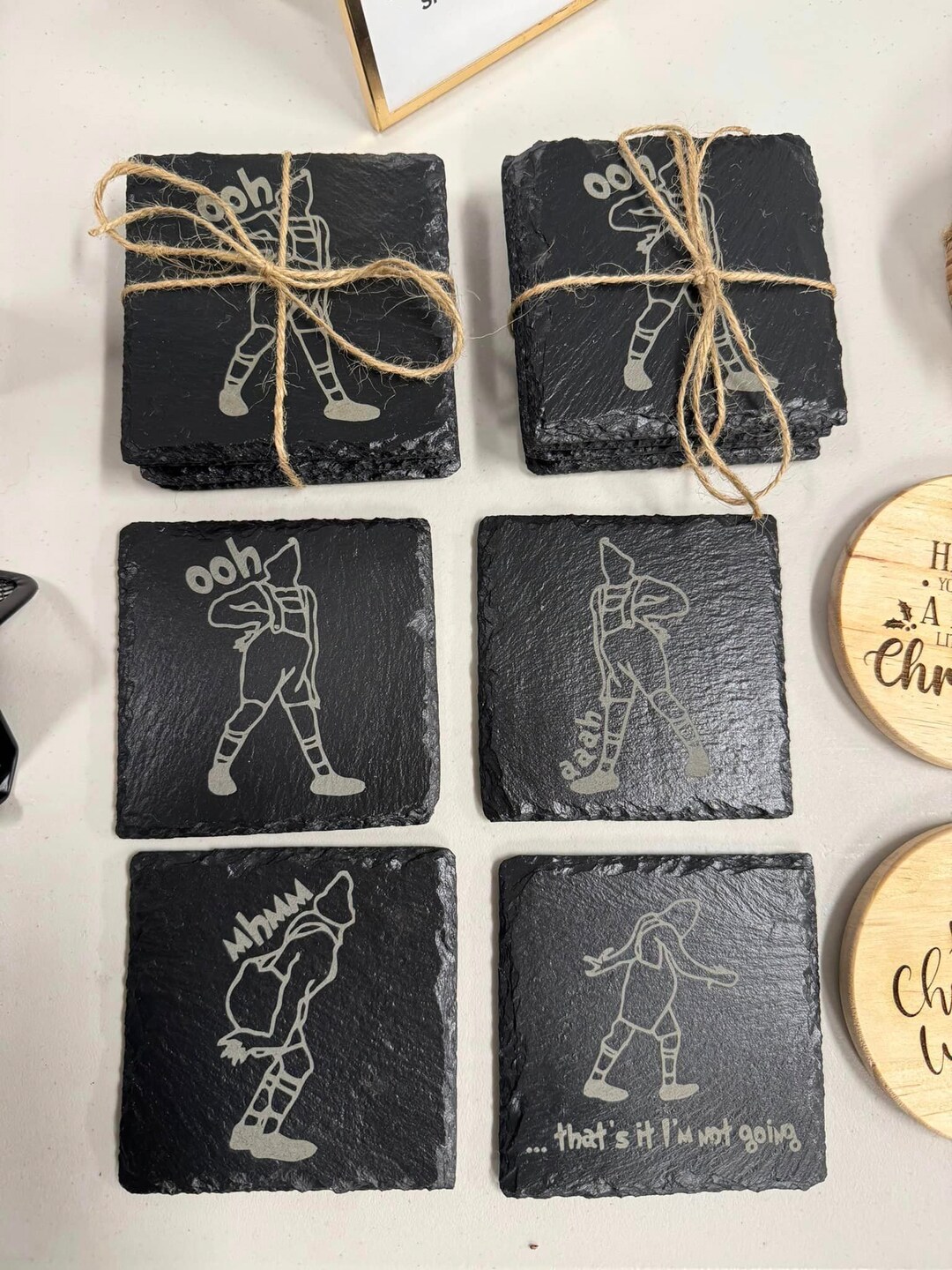 Grinch Themed Slate Coasters (set of 4) - Etsy