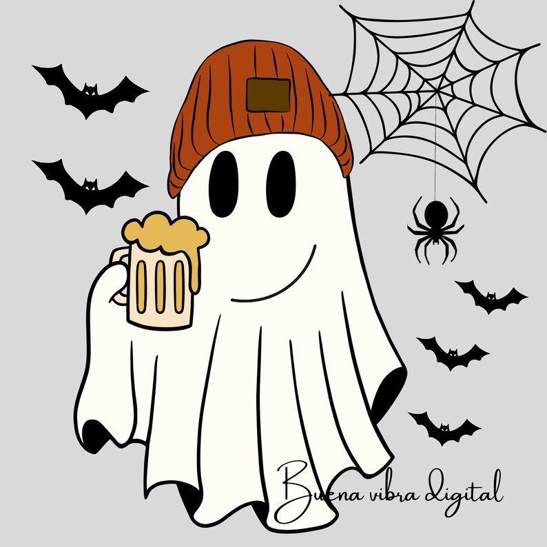 Beer Ghost Png, Halloween PNG, Spooky Ghost, Bats, Coffee Ghost ...