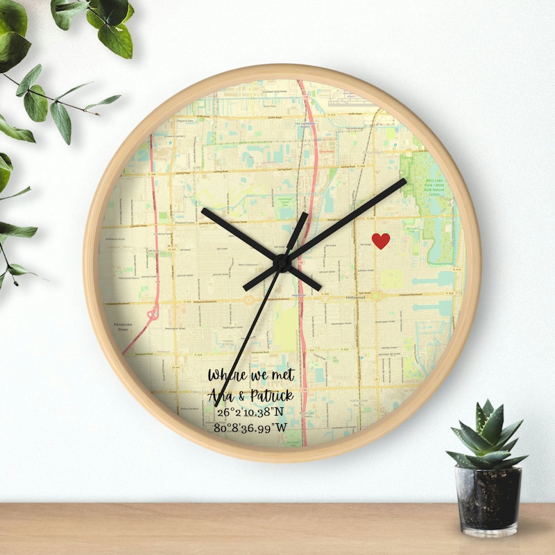 Clock Wall Decor Map - Etsy