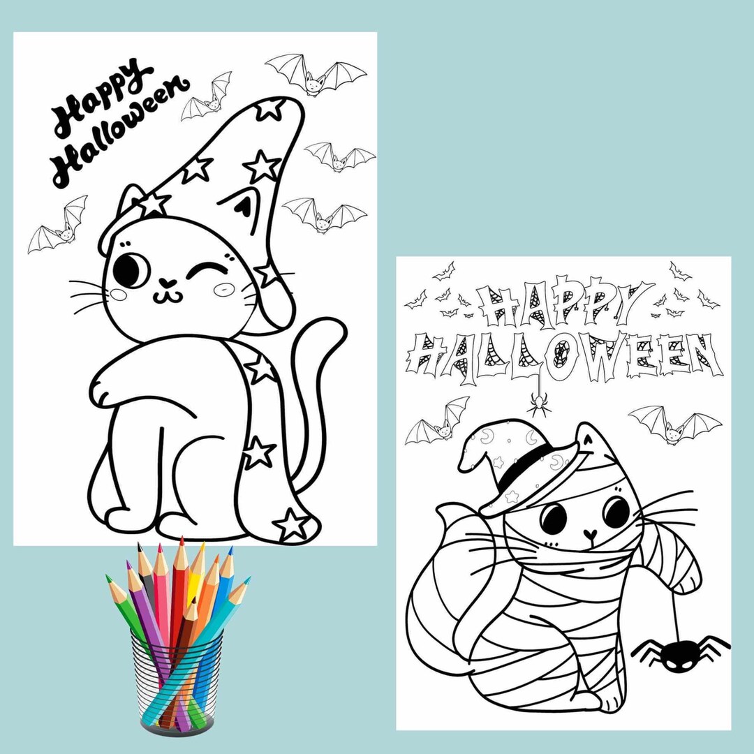 Halloween Coloring Pages ,kids Halloween Activity, Instant Download ...