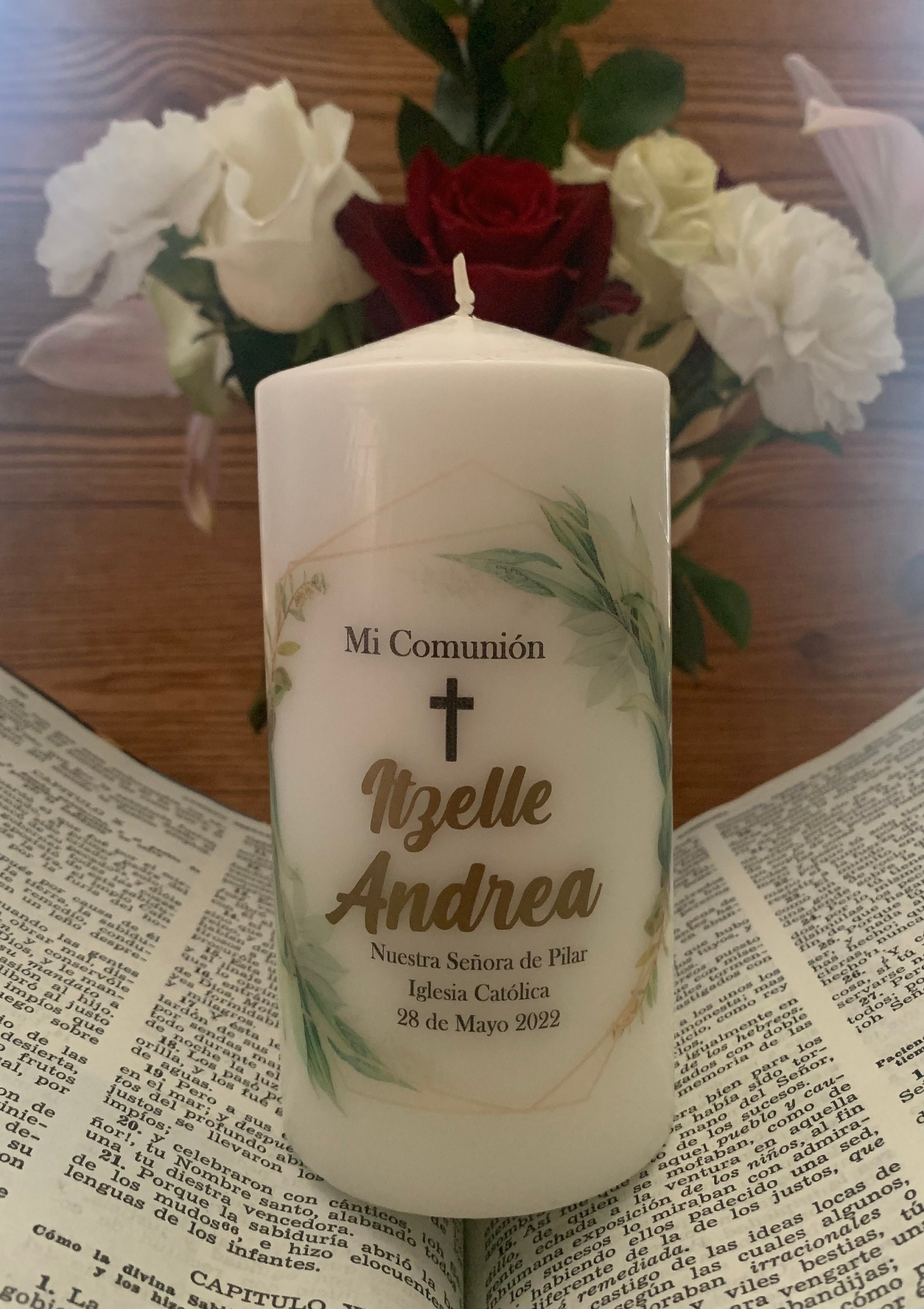 Custom First Communion Candle - Etsy