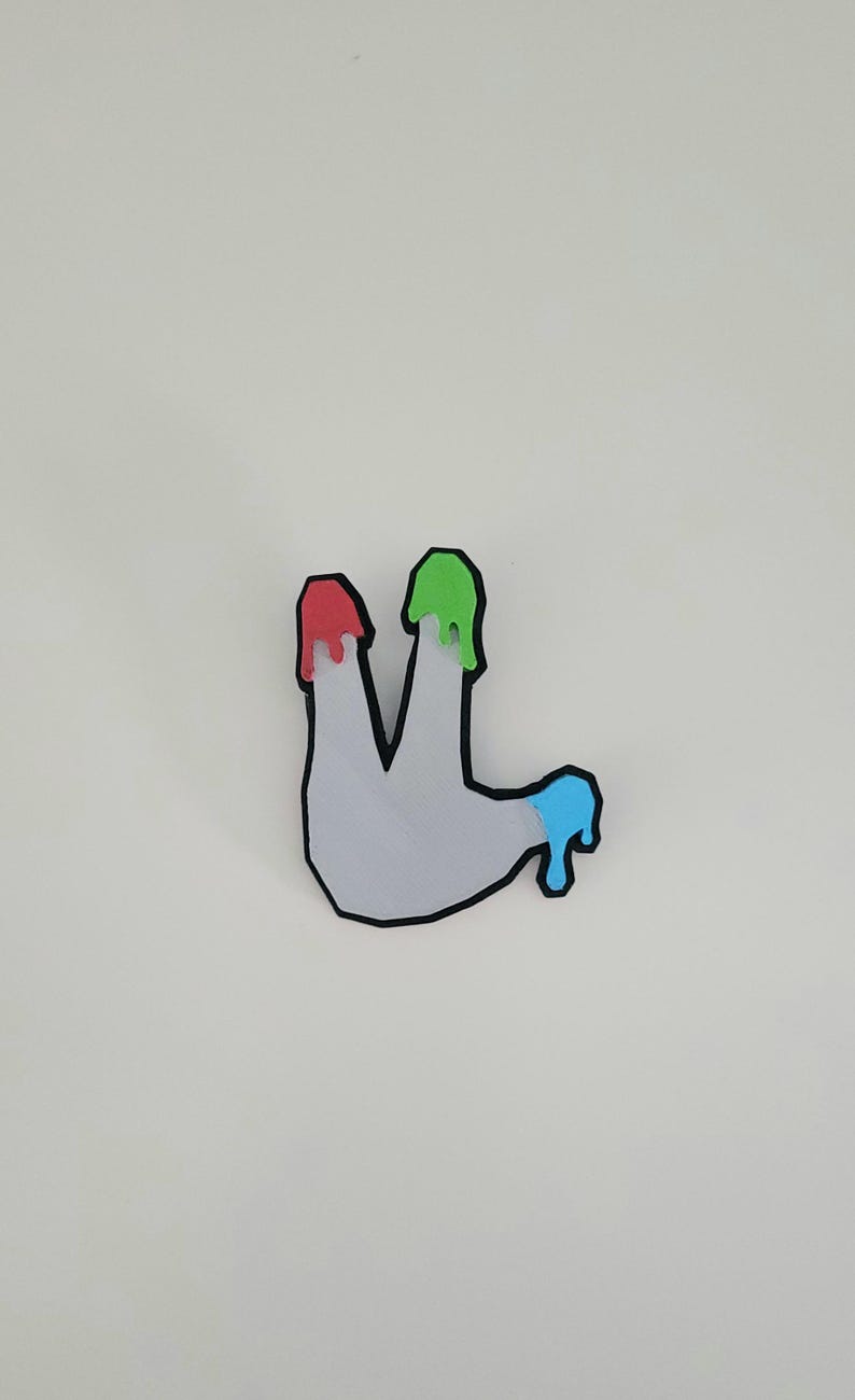 Hand Painted Wearable Gorilla Tag Finger Painter Badge Pin VR Gtag ...