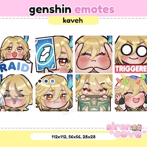 Kaveh Big Emote Pack Genshin Impact for Twitch, Discord and Youtube ...