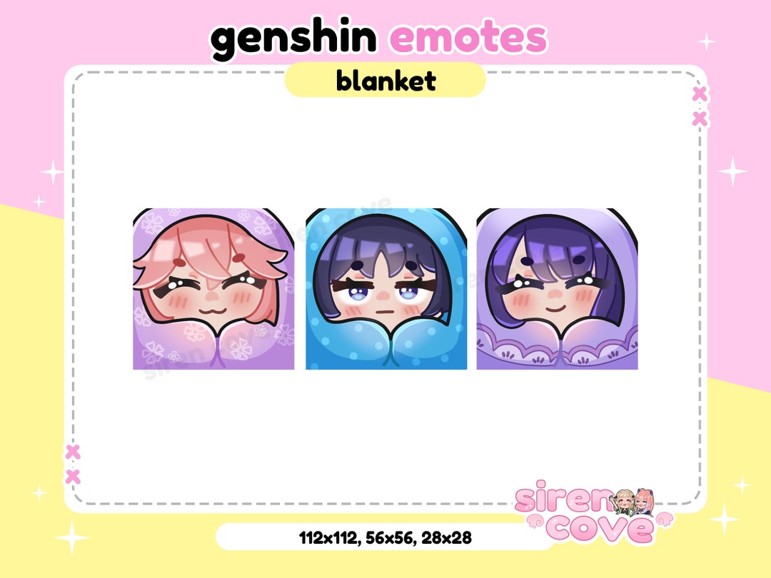 Genshin Impact Blanket Emotes for Twitch, Discord and Youtube / Kawaii ...
