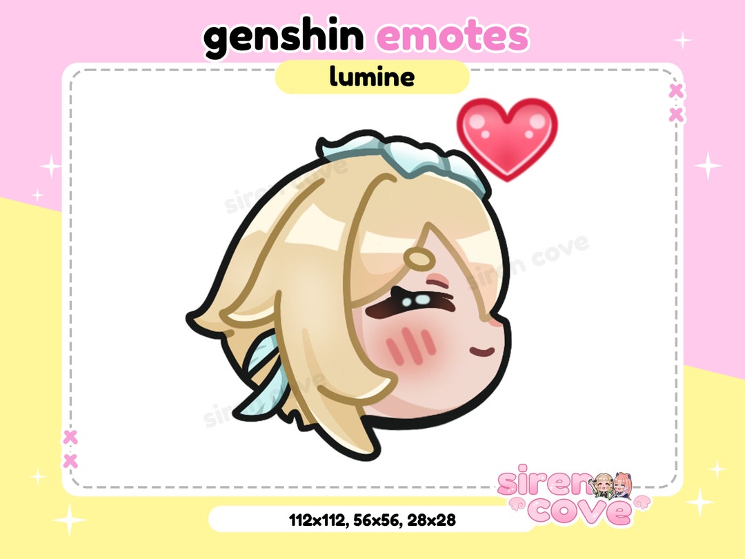 Genshin Impact Lumine Traveler Heart Emotes for Twitch, Discord and ...