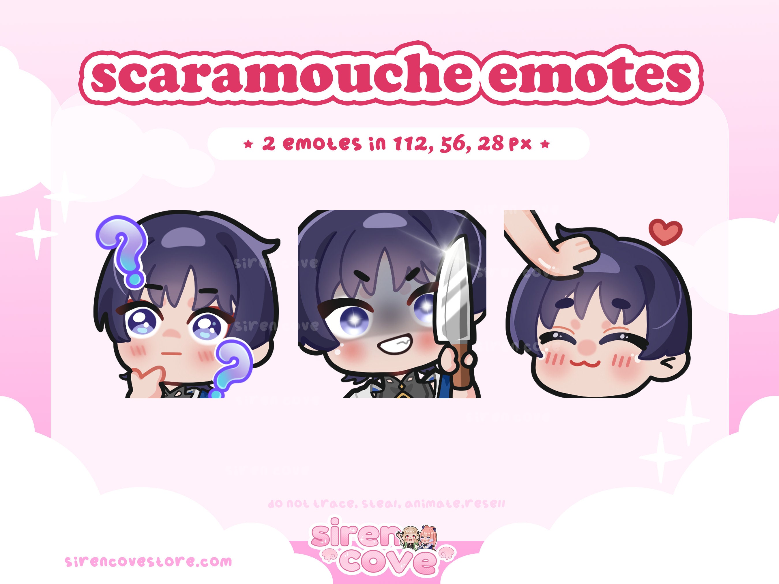 Scaramouche Wanderer Genshin Impact Emotes for Twitch Discord - Etsy ...