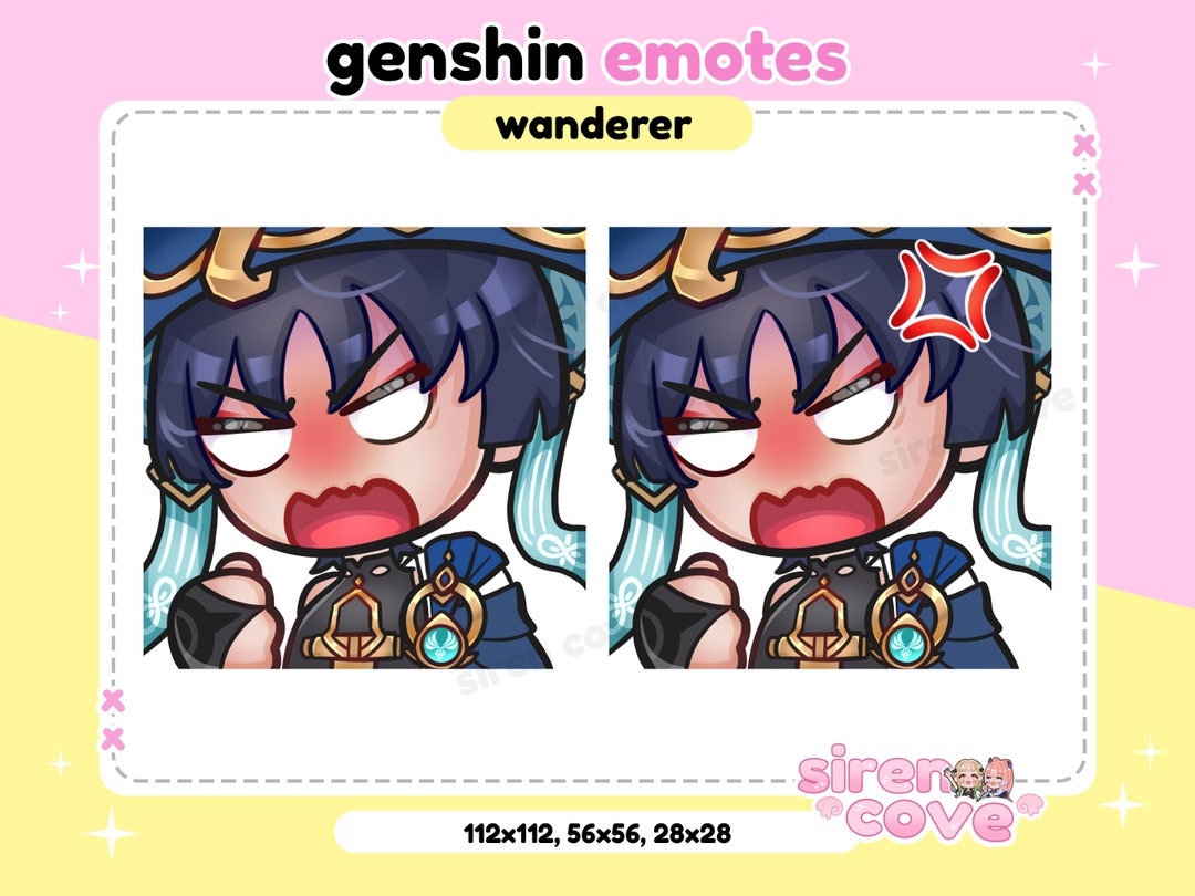 Genshin Impact Scaramouche Wanderer Angry Emotes for Twitch, Discord ...
