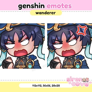 Genshin Impact Scaramouche Wanderer Angry Emotes for Twitch, Discord ...