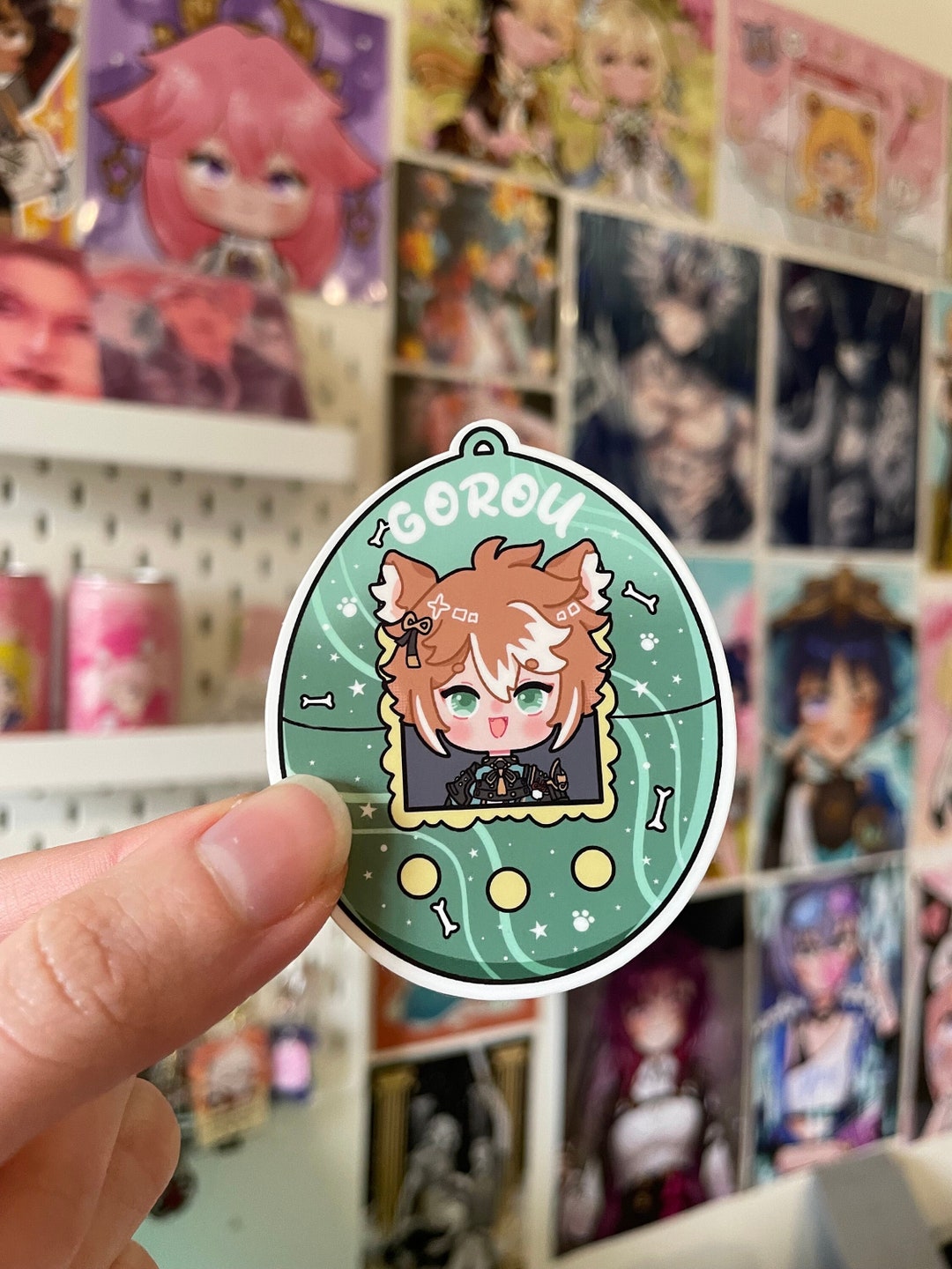 Gorou Genshin Tamagotchi Sticker / Vinyl Sticker - Etsy