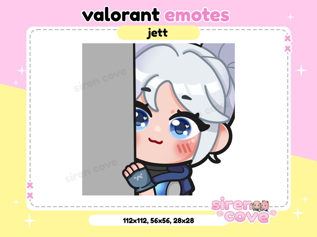 Jett Peeking Emotes Valorant for Twitch, Discord and Youtube / Kawaii ...