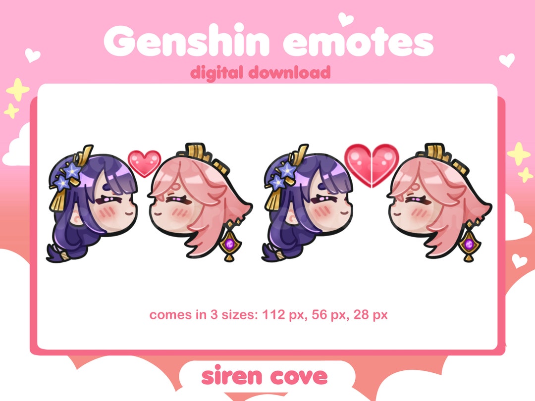 Genshin Impact Yae Miko Ei/raiden Shogun Ship Heart Emotes for Twitch ...