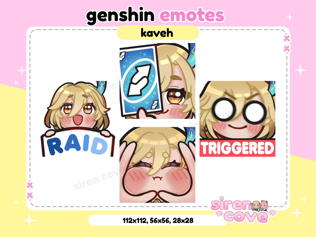 Kaveh Emote Pack 2 Genshin Impact for Twitch, Discord and Youtube ...
