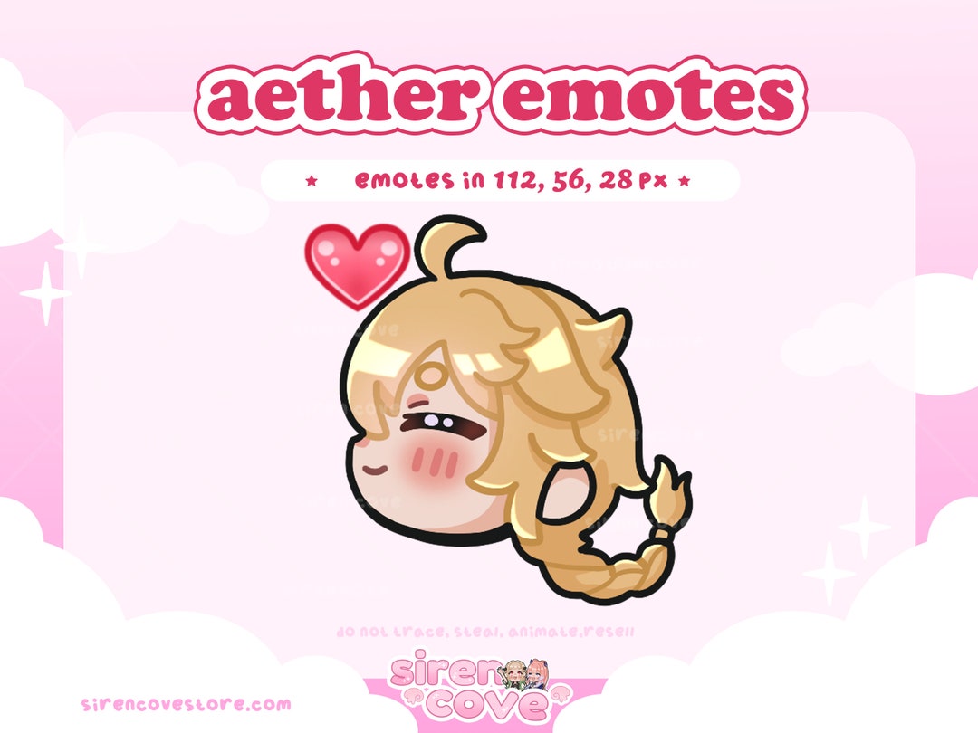 Genshin Impact Aether Traveler Heart Emotes for Twitch - Etsy