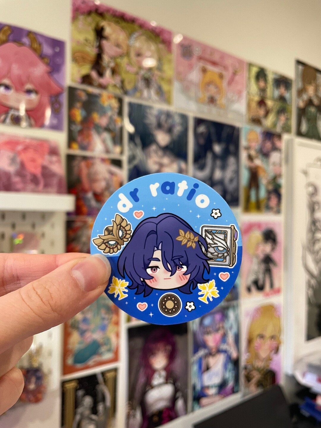 Dr Ratio Honkai Star Rail Round Sticker / Vinyl Sticker - Etsy