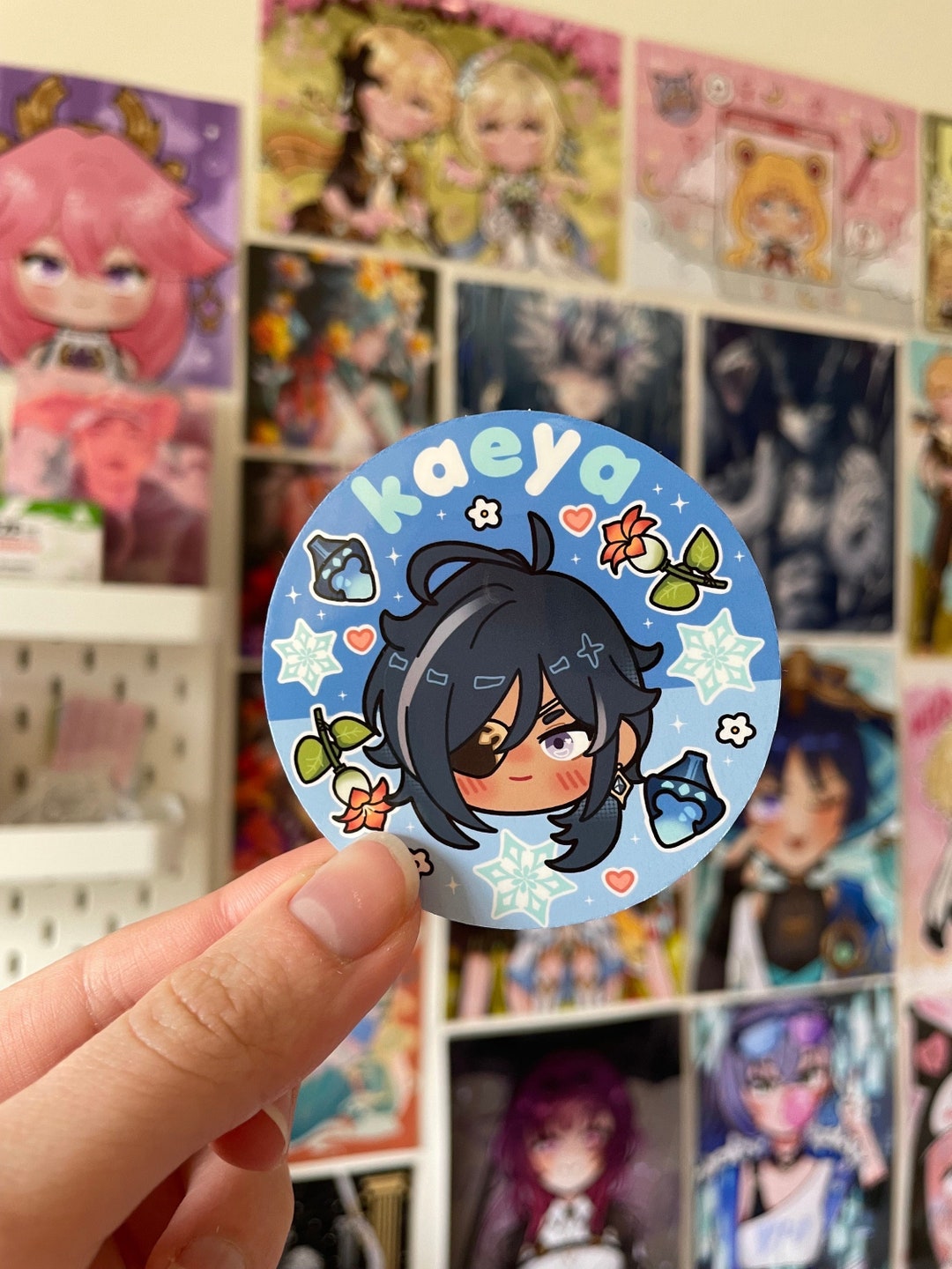 Kaeya Genshin Round Sticker / Vinyl Sticker - Etsy