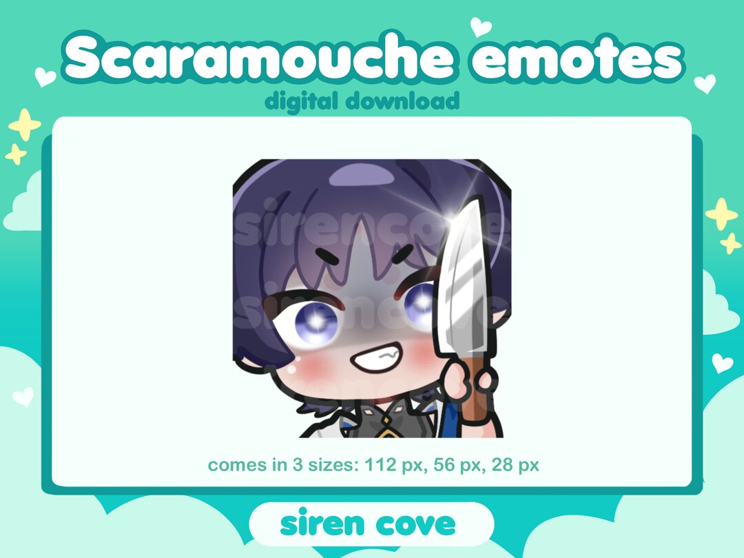 Genshin Impact Scaramouche Wanderer Knife Emotes for Twitch - Etsy
