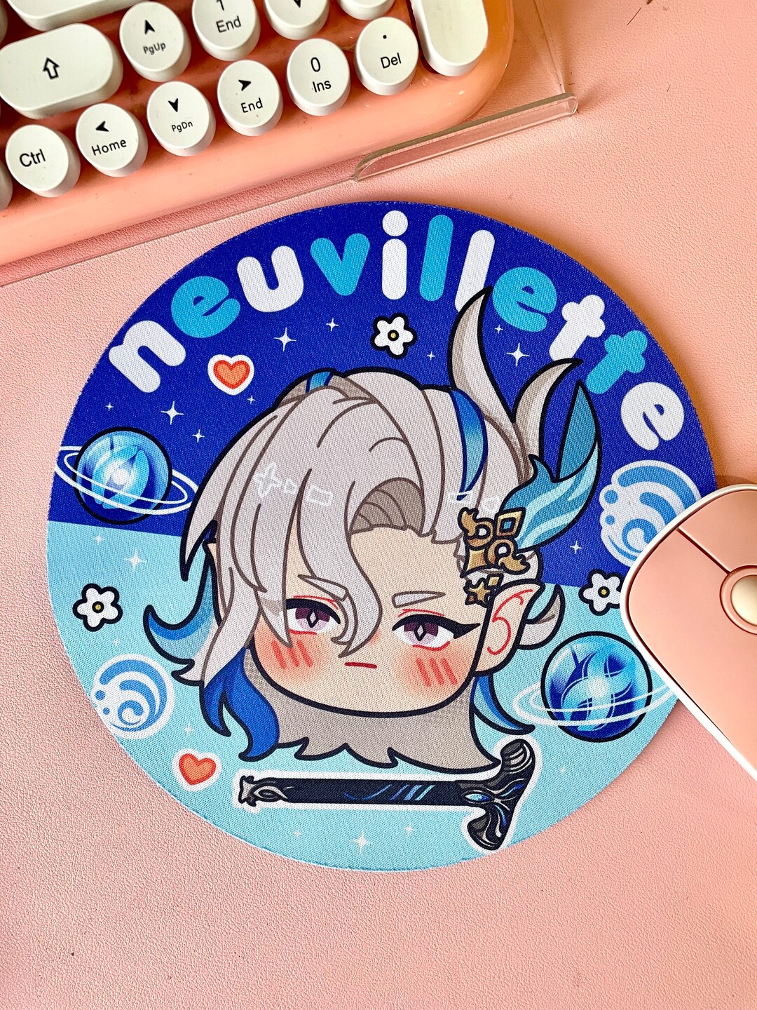 Neuvillette Mousepad Round Genshin Impact Mouse Mat - Etsy