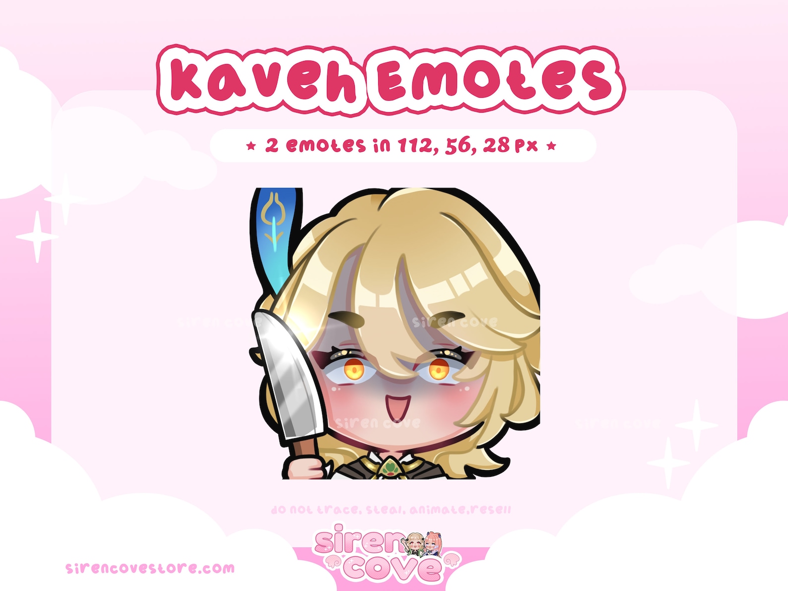 Kaveh Knife Emote Genshin Impact Emotes for Twitch Discord - Etsy Australia