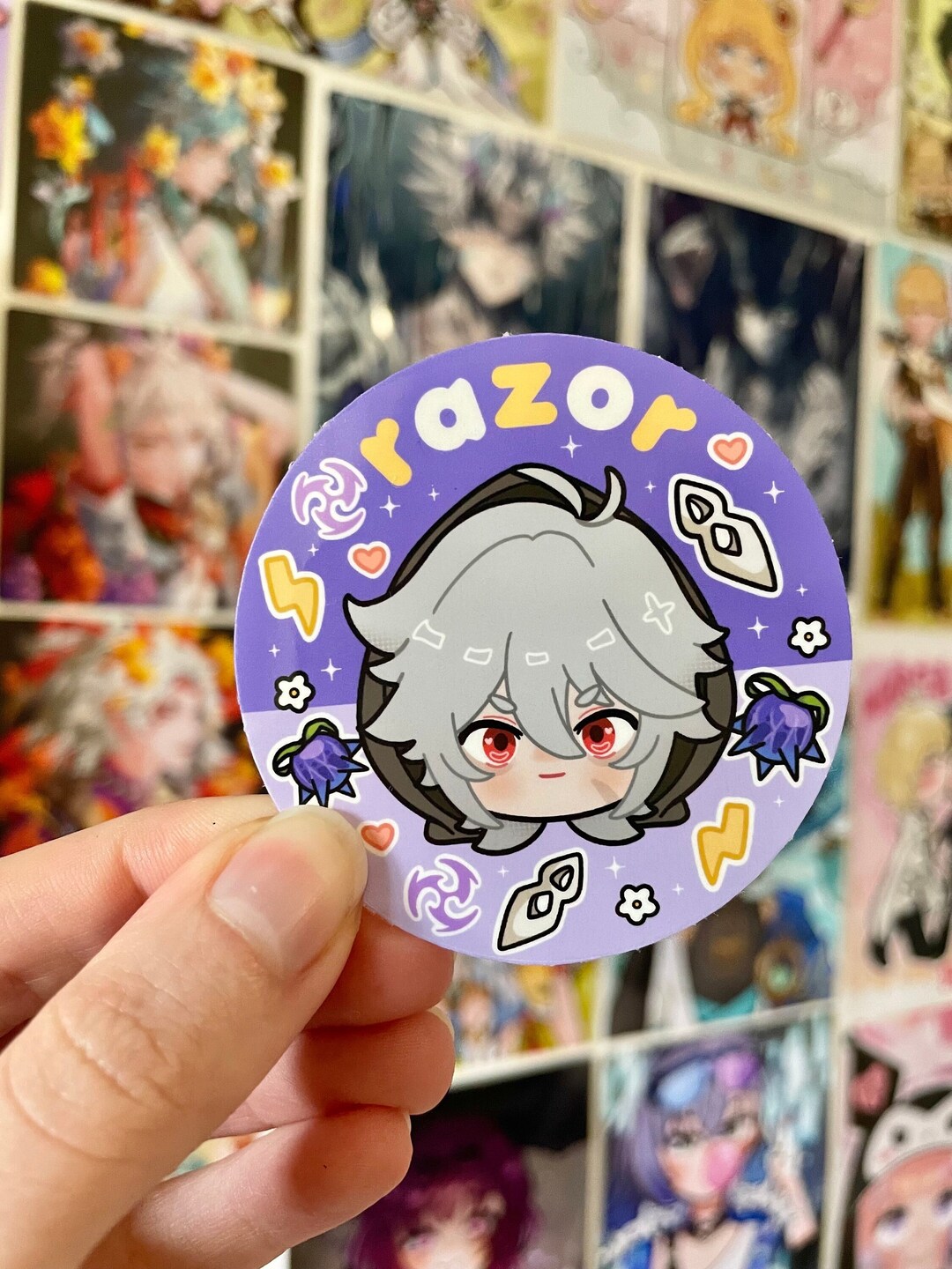 Razor Genshin Round Sticker / Vinyl Sticker - Etsy
