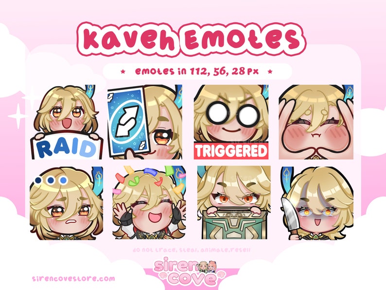 Kaveh Big Emote Pack Genshin Impact for Twitch Discord and - Etsy Australia