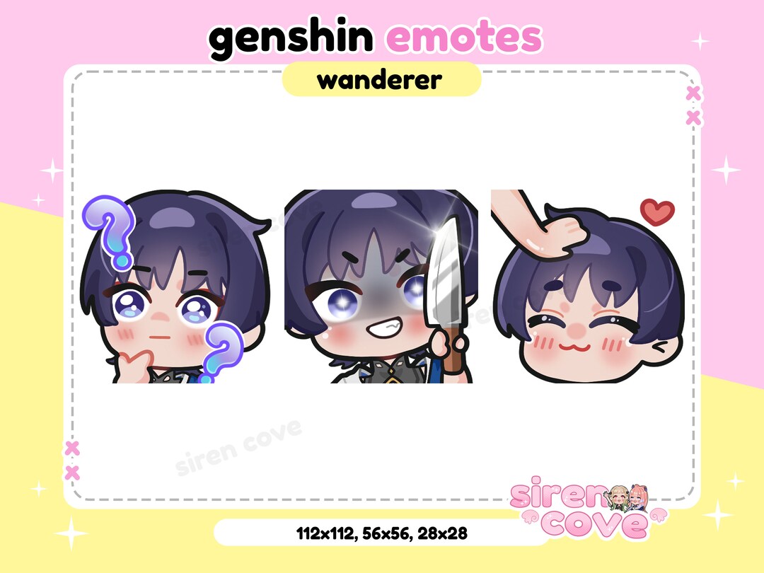 Scaramouche Wanderer Genshin Impact Emotes for Twitch, Discord and ...