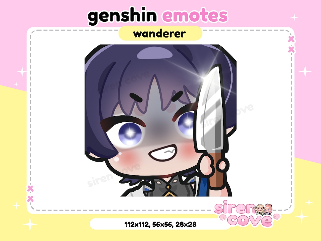 Genshin Impact Scaramouche Wanderer Knife Emotes for Twitch, Discord ...