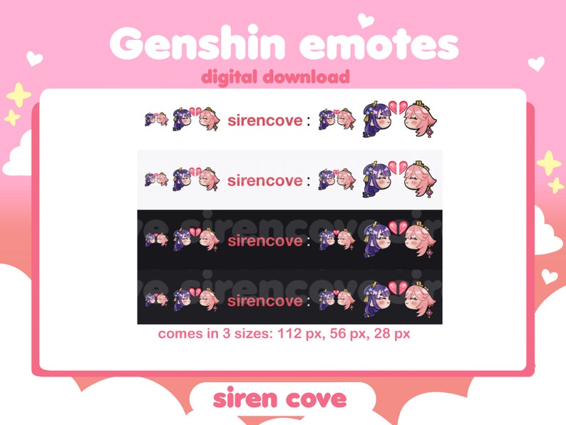 Genshin Impact Yae Miko Ei/raiden Shogun Ship Heart Emotes for - Etsy