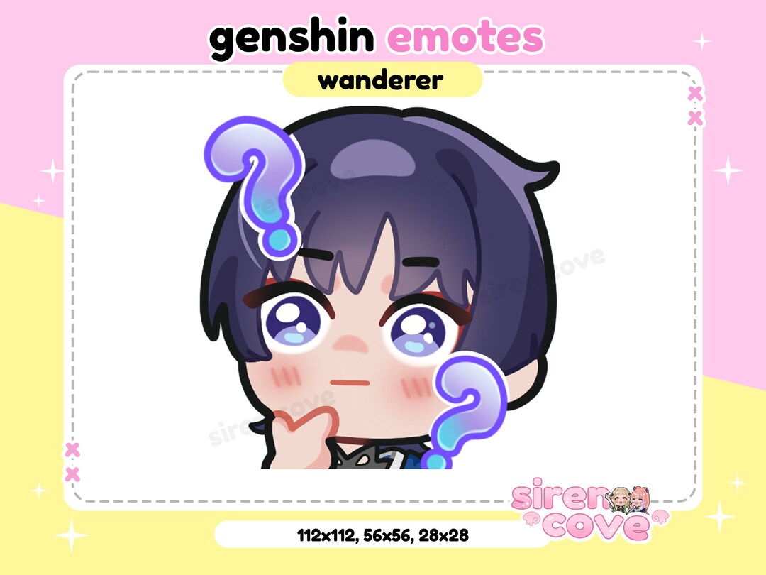 Genshin Impact Scaramouche Wanderer Confused Emotes for Twitch, Discord ...