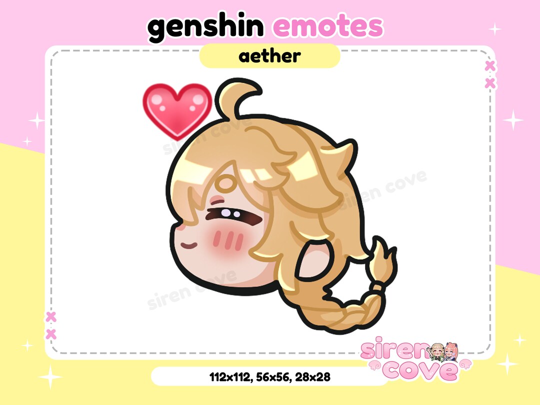 Genshin Impact Aether Traveler Heart Emotes for Twitch, Discord and ...