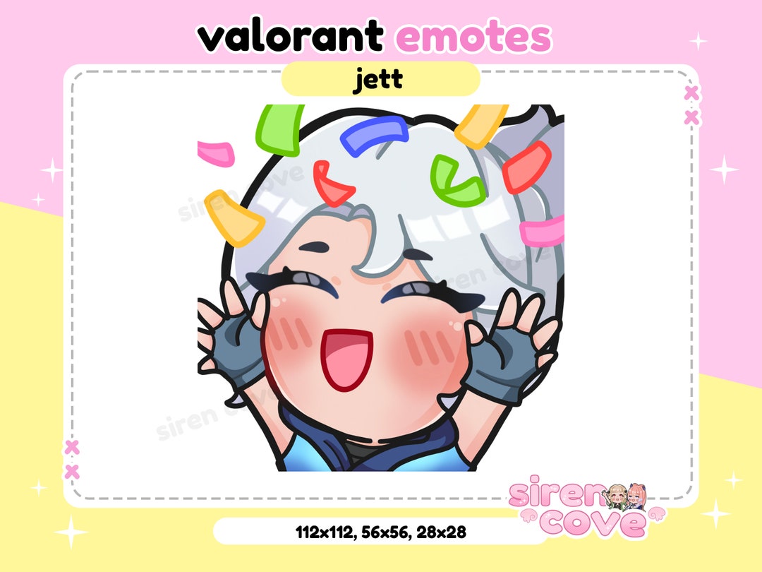 Jett Confetti Emotes Valorant for Twitch, Discord and Youtube / Kawaii ...