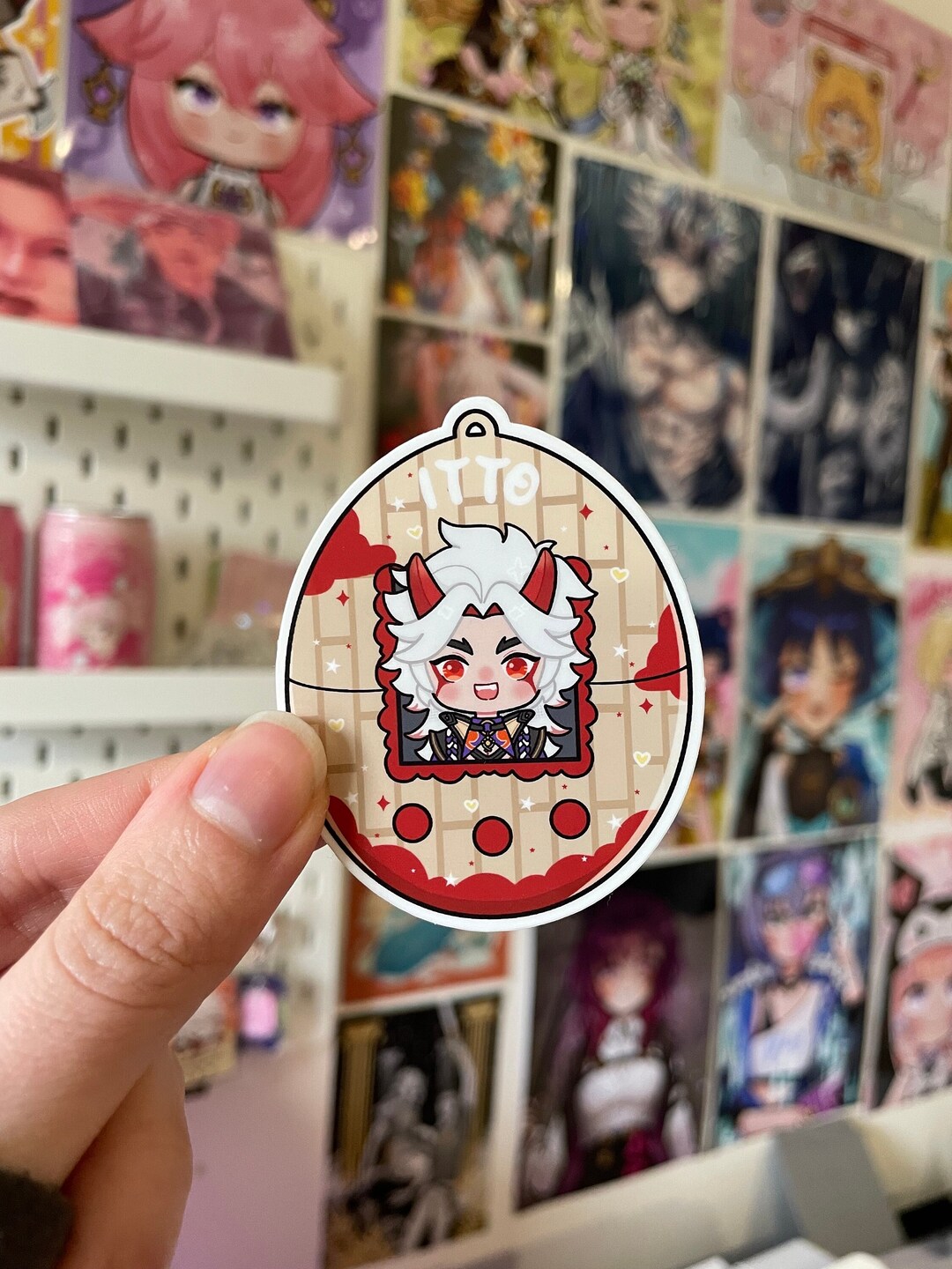 Arataki Itto Genshin Tamagotchi Sticker / Vinyl Sticker - Etsy