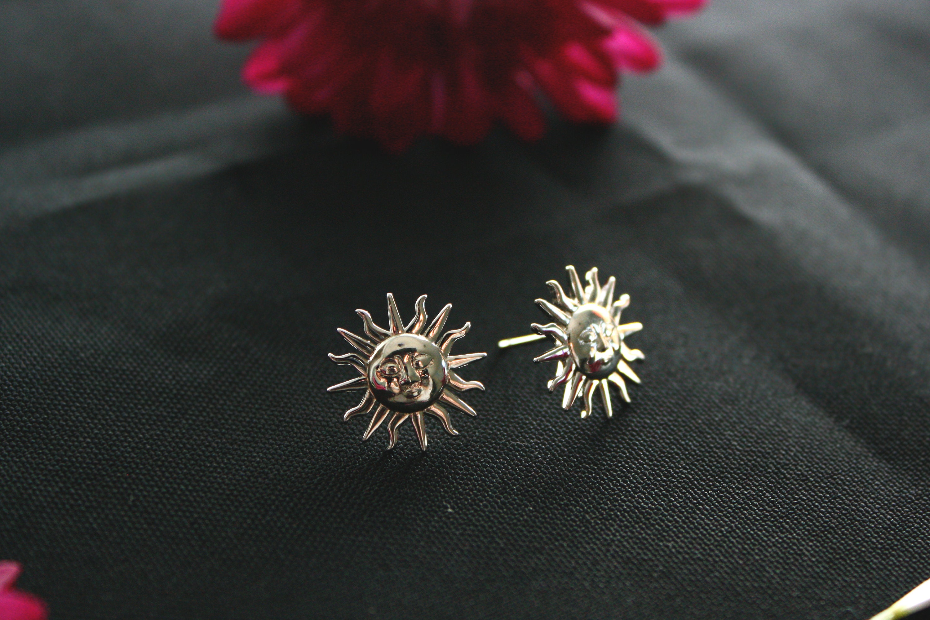 The Sun Studs Celestial Stud Earrings Sun Face Earrings - Etsy Hong Kong