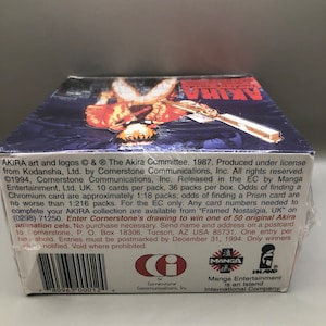 1994 Akira Trading Cards (1) Unopened Pack Manga Anime/katsuhiro Otomo ...
