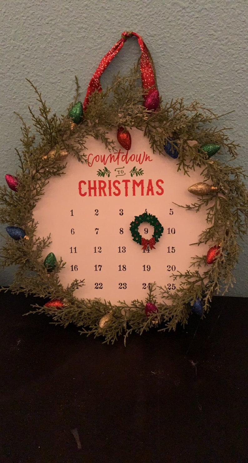 Christmas Wreath Christmas Countdown - Etsy