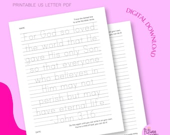 John 3:16 Worksheet - Etsy