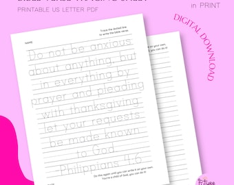 Bible Verse Tracing Sheet - Etsy