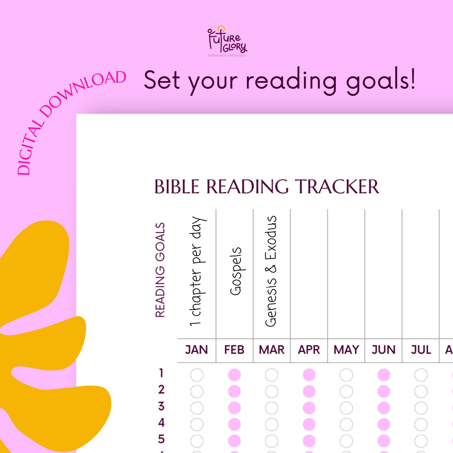 Yearly Bible Reading Habit Tracker Printable and Fillable - Etsy