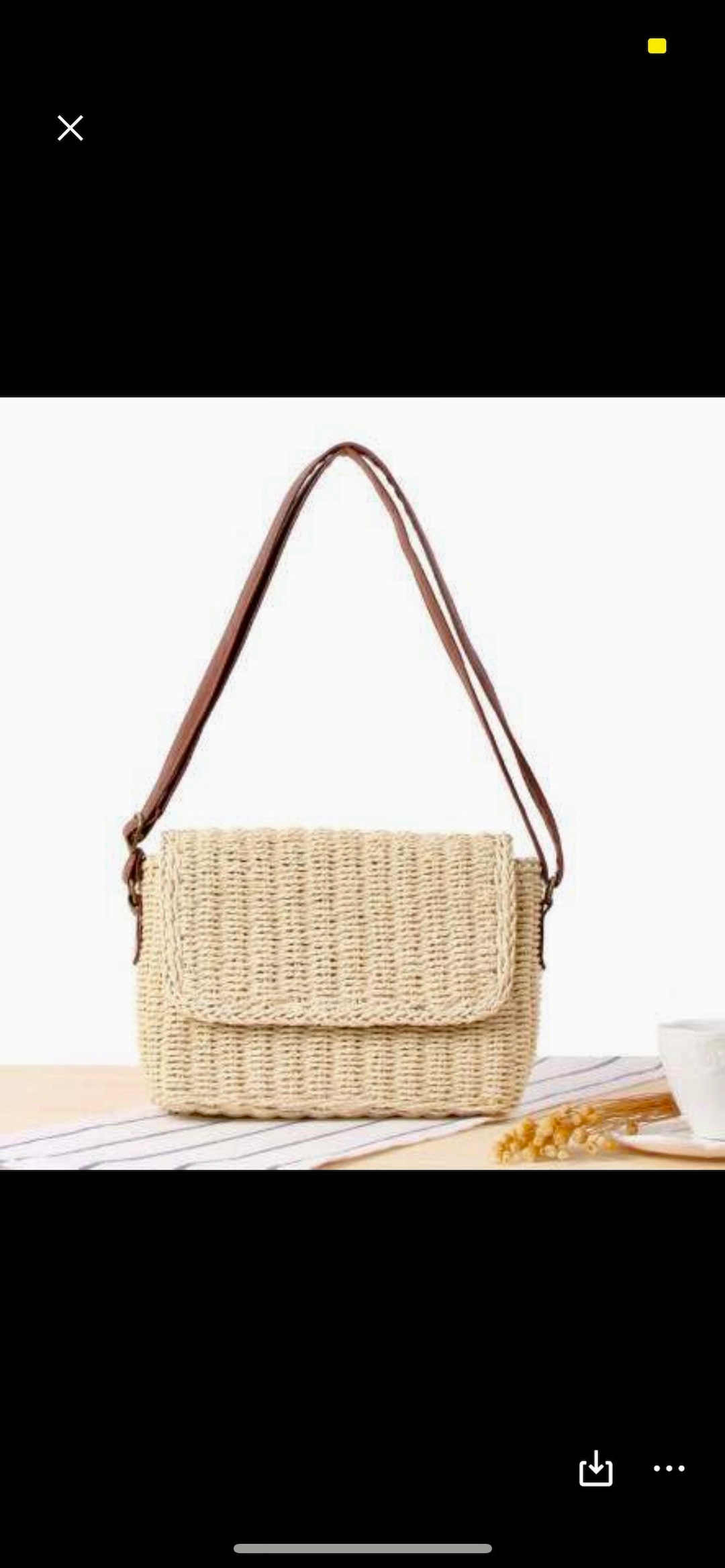 Tote Straw Crossbody Bag/ Handwoven Paper Straw Hand Bag With Leather ...