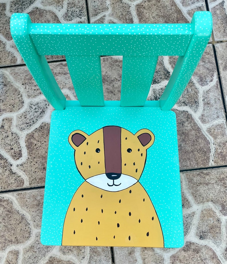 Hand Painted Kids Chairs Wood Accent Stool - Etsy