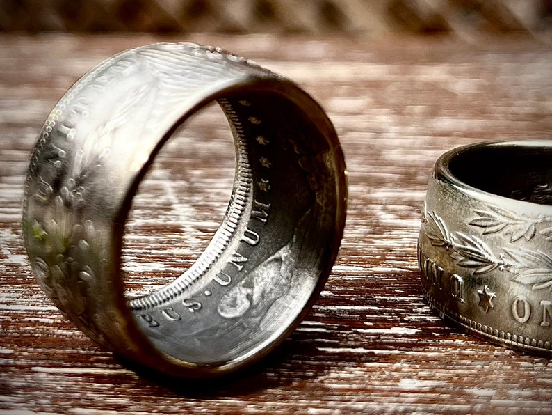 Handmade 1901 Morgan Dollar Coin Ring • 90% Silver • US Size 8-11 - Etsy