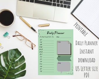 Pastel Daily Planner, Printable Daily Planner, Digital Daily Planner ...