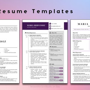 Creative Professional Resume Template 'maria' Editable Canva CV ...