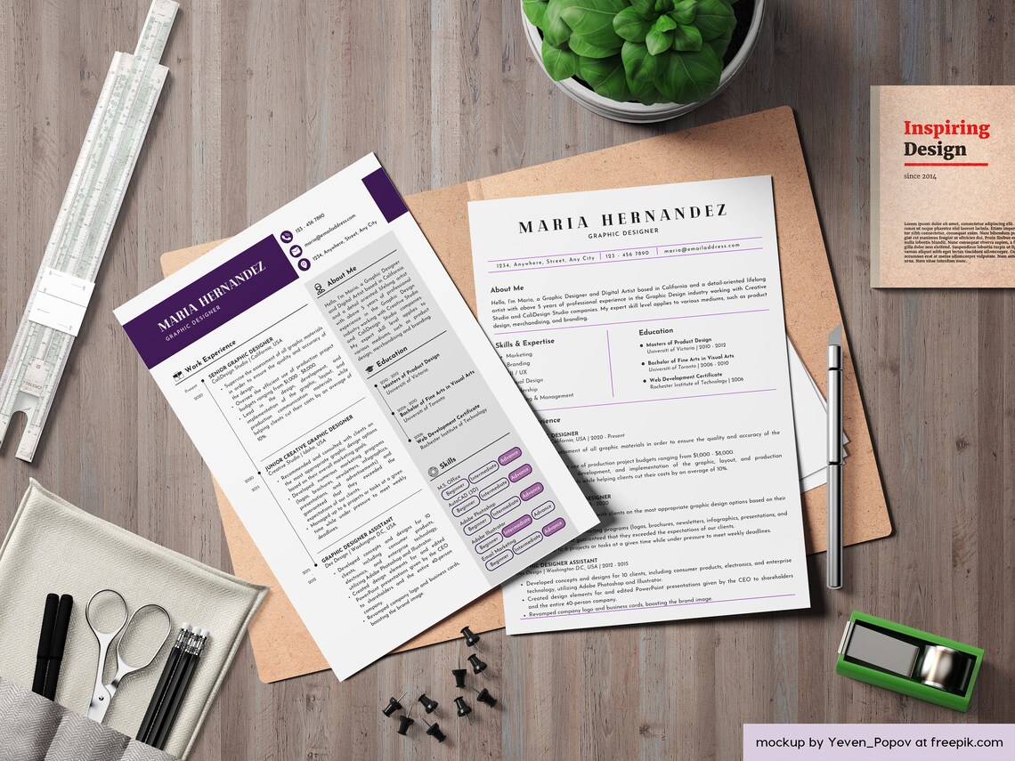 Creative Professional Resume Template 'maria' - Etsy