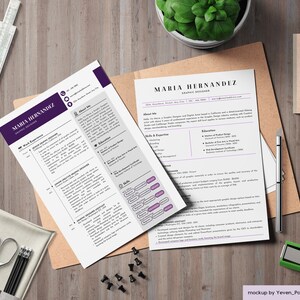 Creative Professional Resume Template 'maria' Editable Canva CV ...