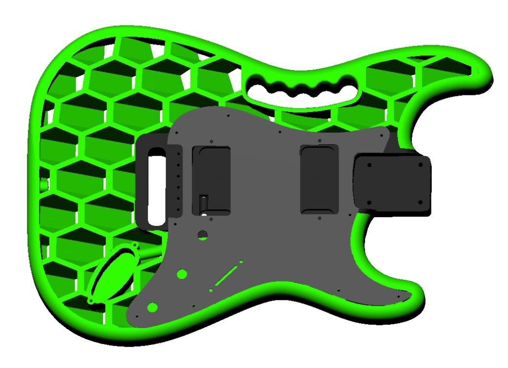Custom 3D Printed Honeycomb Stratocaster Body - Etsy