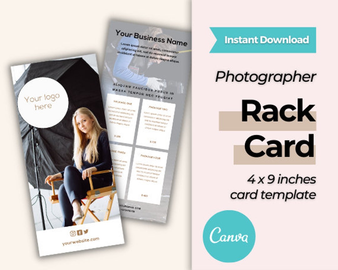 Rack Card Template | Photography Rack Card | Price Guide Template ...
