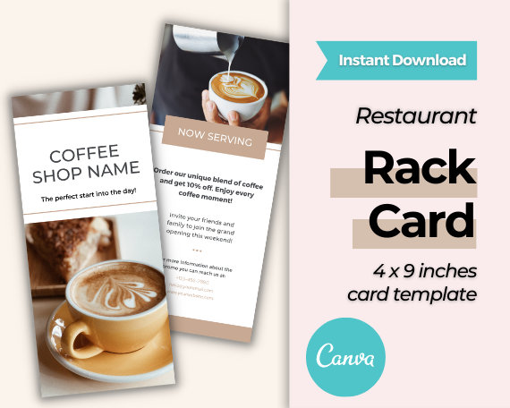 Rack Card Template | Restaurant Rack Card | Price Guide Template | 4x9 ...