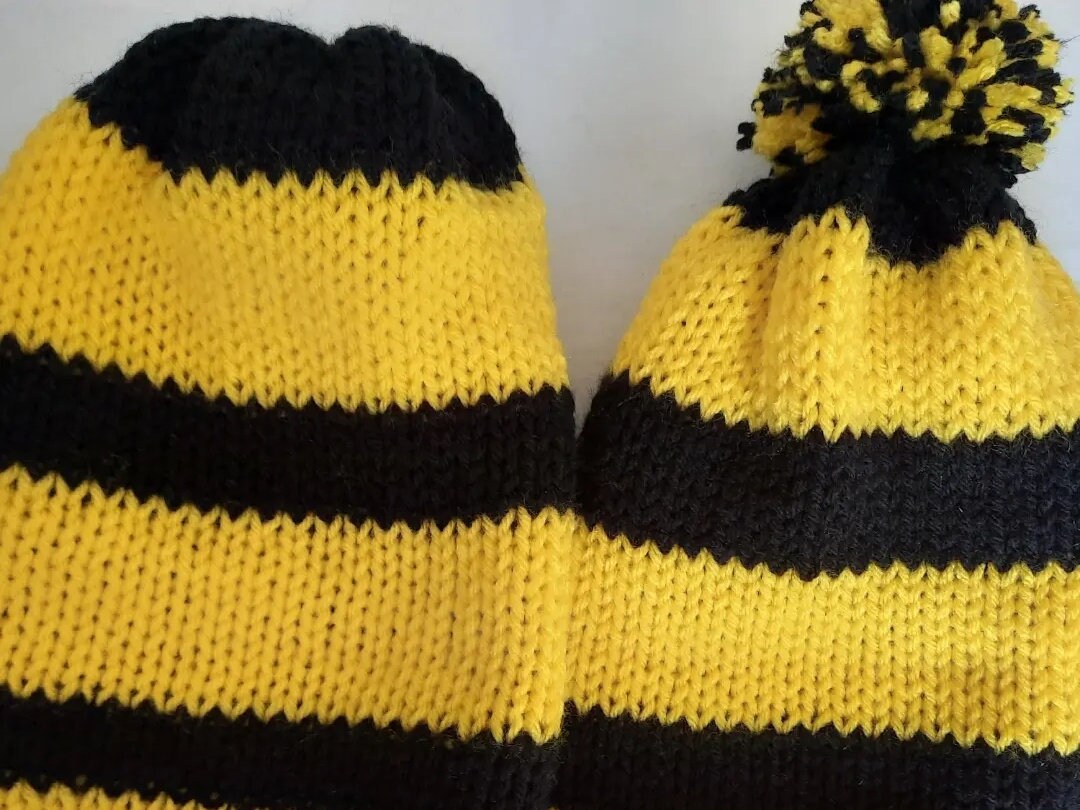 Team Spirit Beanie in Bumblebee: Adult Size in Reversible Slouchy and ...