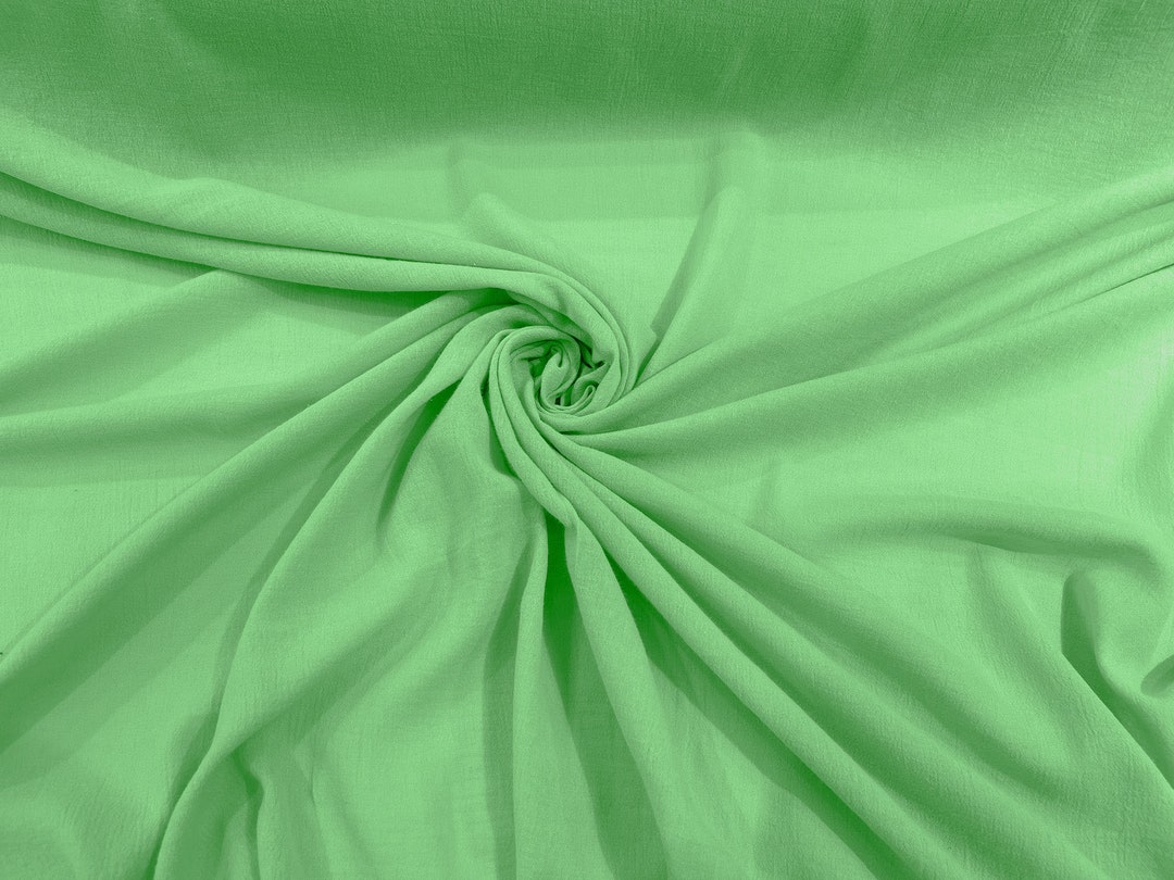 Apple Green Cotton Gauze Fabric Wide Crinkled Lightweight Sold by the ...