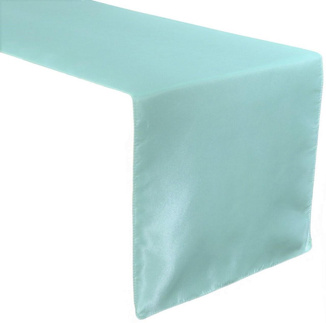Mint Bridal Satin Table Runner, Wedding Banquet Decoration, ( Choose ...